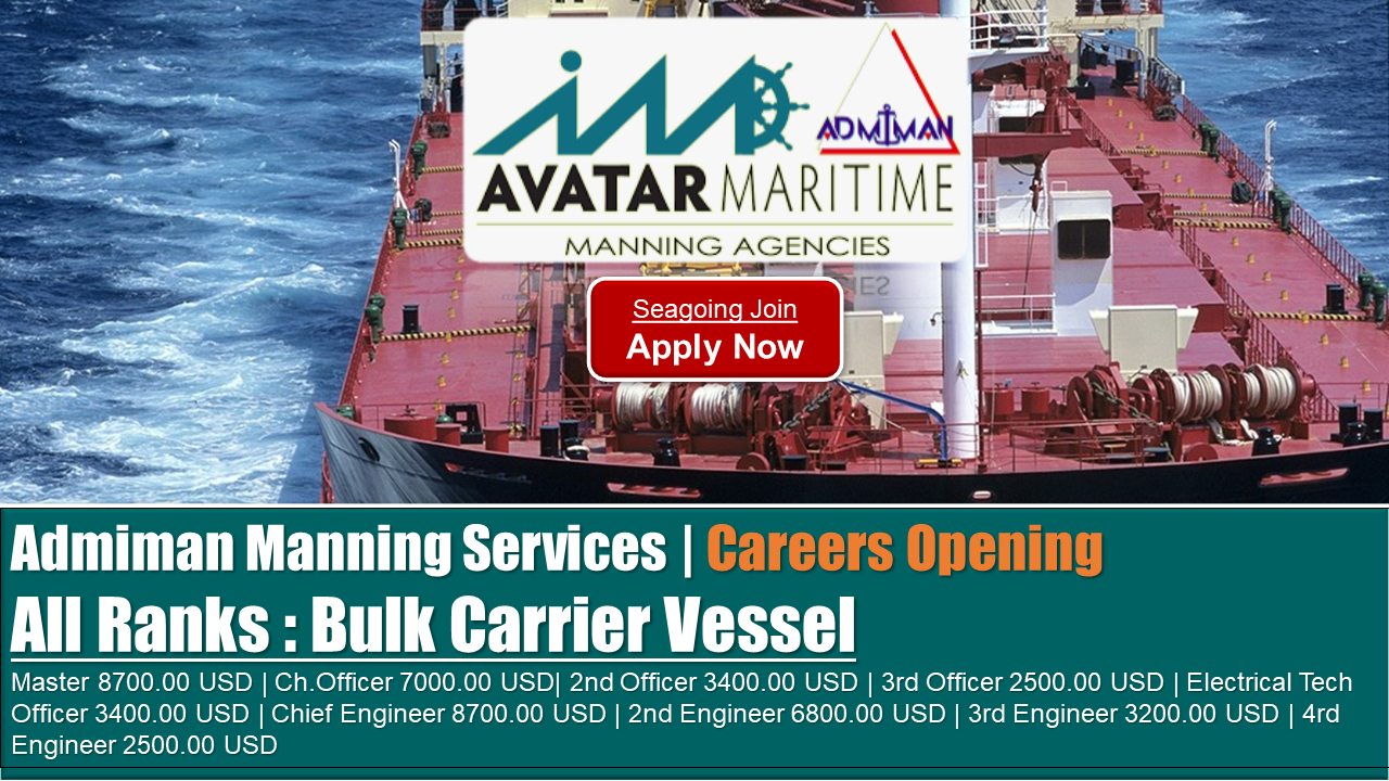 Admiman Manning Services CAREERS | Seagoing Team by Bulk Carrier ...