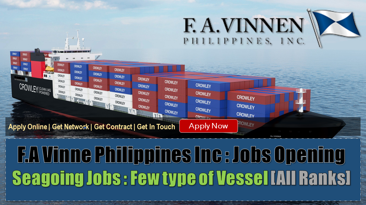 Shipping Jobs Vacancy | F.A Vinnen Philippines Inc [Recent Updates ...