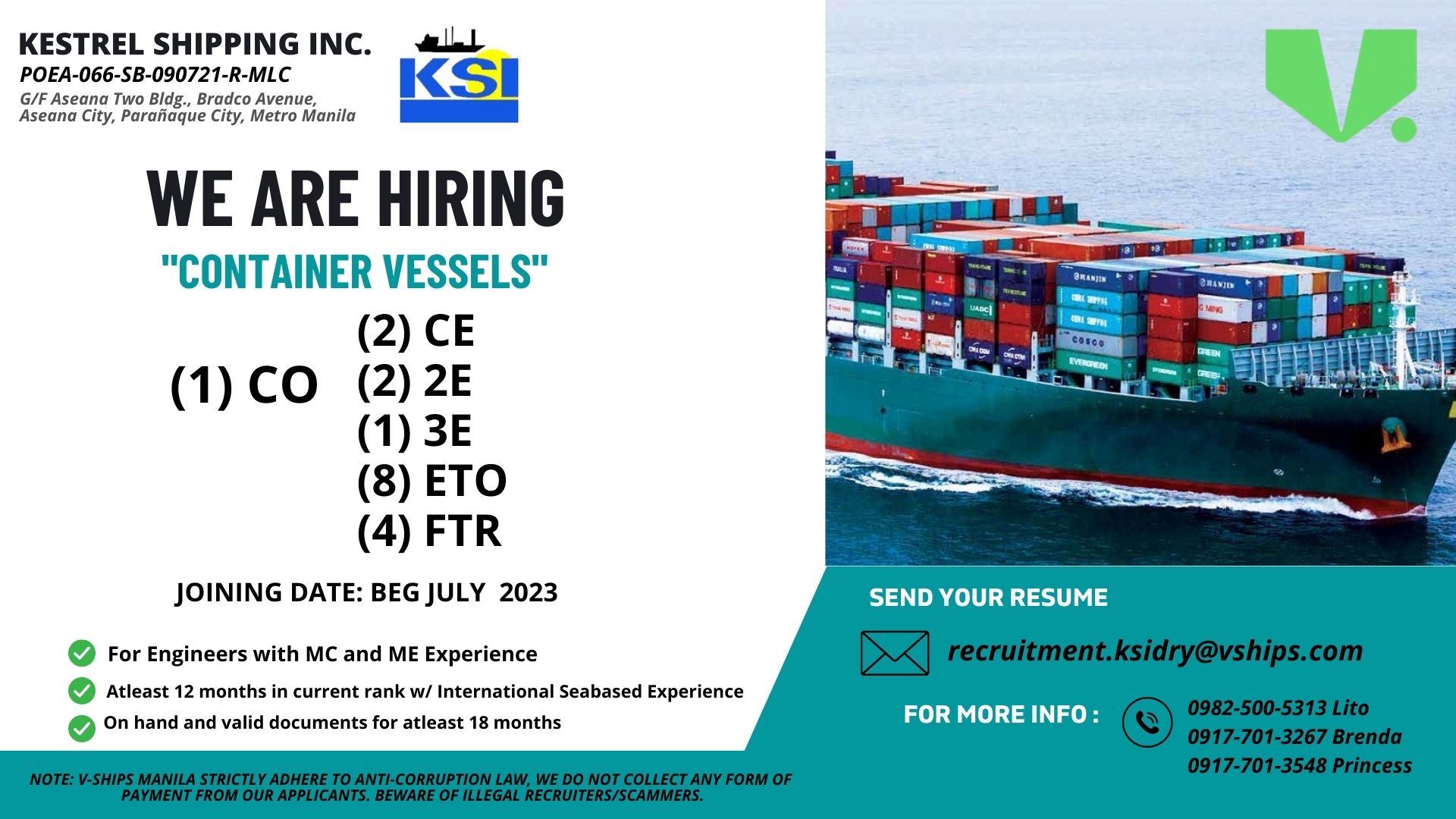 Crude / Oil-Chem / AHTS / OSV Vessel Jobs 2023 | V. Ships Group ...